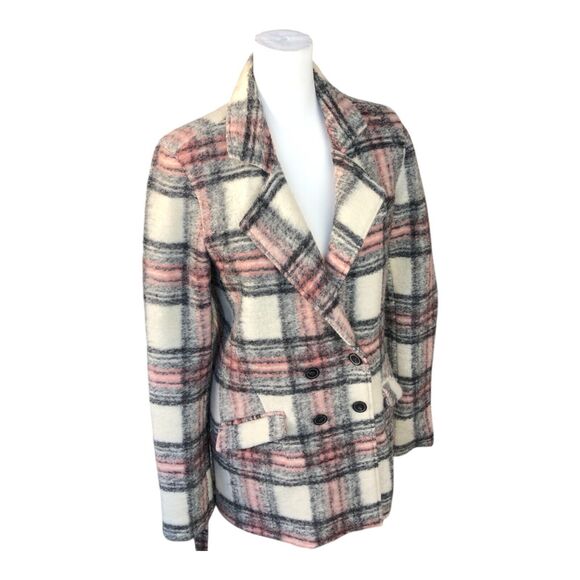 PAIGE | Jackets & Coats | Paige Pink White Black Academia Wool Blend ...